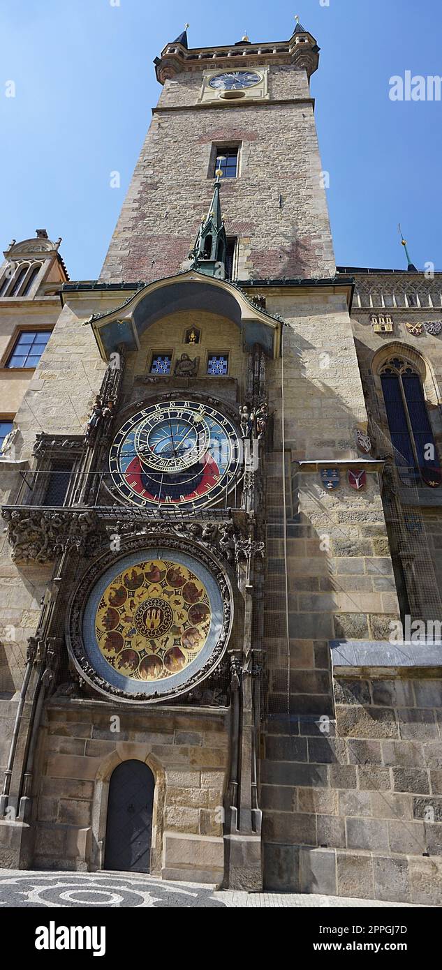 famous old medieval astronomical clock in Czech capital Prague Stock ...