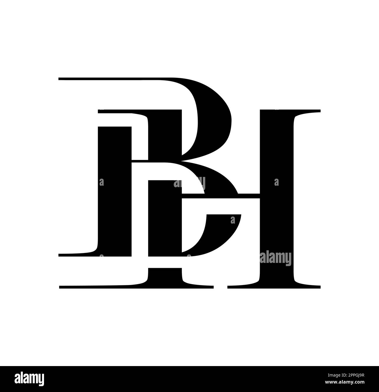 Monogram Logo vector Initial Letters BH Stock Vector Image & Art - Alamy