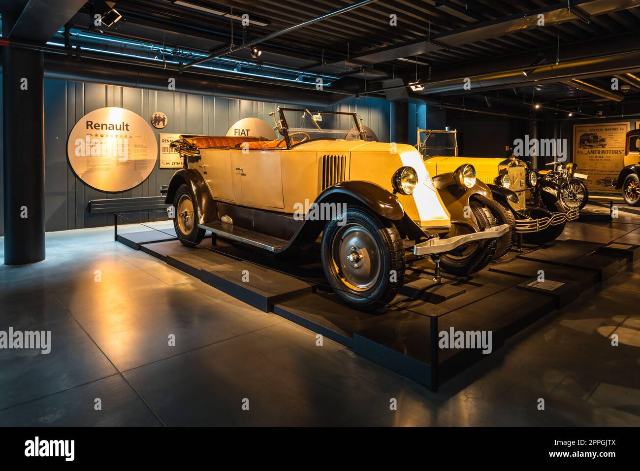 Renault 10 CV - Classic retro car. Riga motor museum. Riga, Latvia, 17 ...