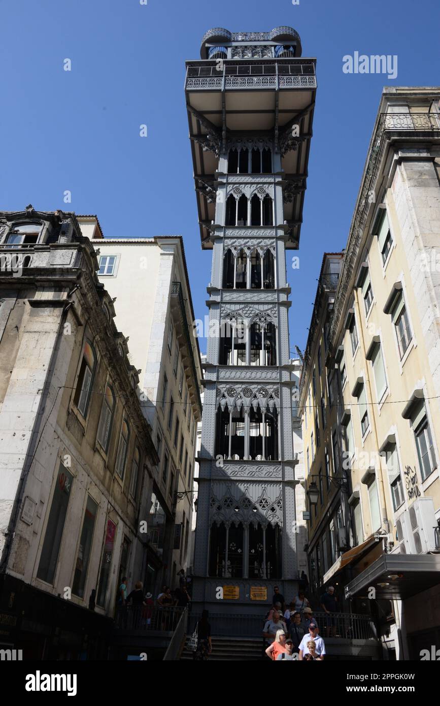 the famous elevator in Lisbon -Lisboa-, the capital of Portugal ...