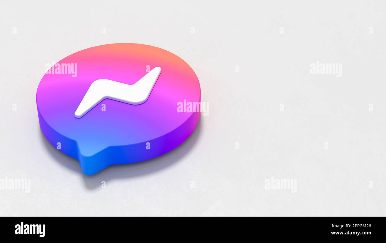 Messenger Logo on Light Gray Background with Copy space Stock Photo - Alamy