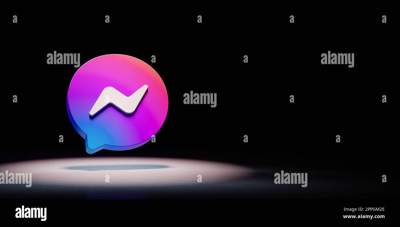 Messenger Logo Spotlighted on Black Background Stock Photo - Alamy
