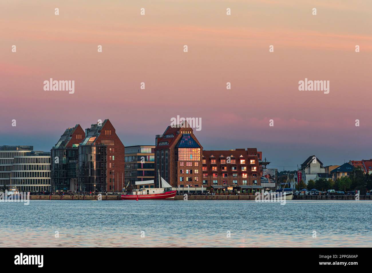 View over the river Warnow to the city Rostock, Germany Stock Photo - Alamy