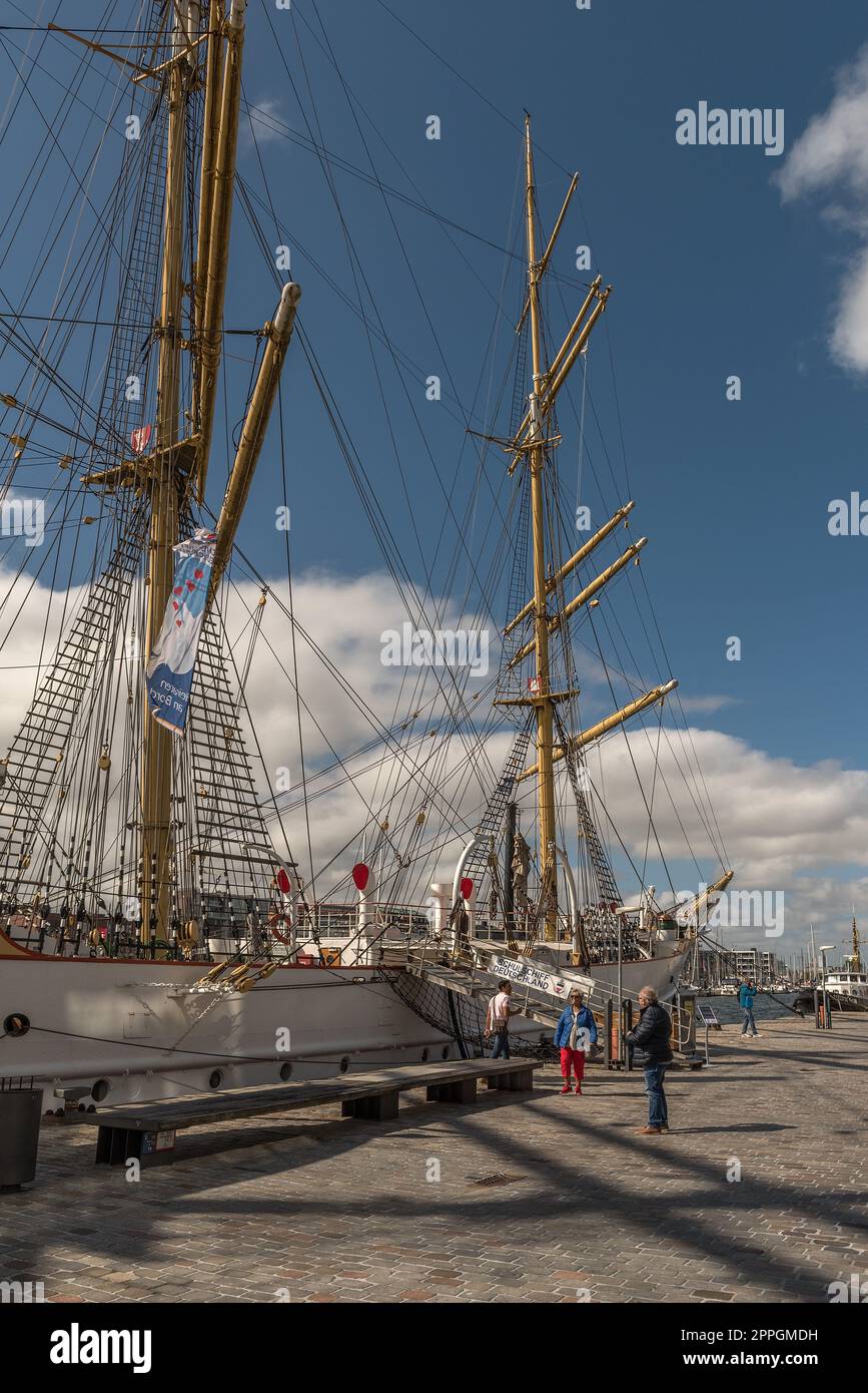 Sail training ship Germany in the new port, Bremerhaven Stock Photo - Alamy