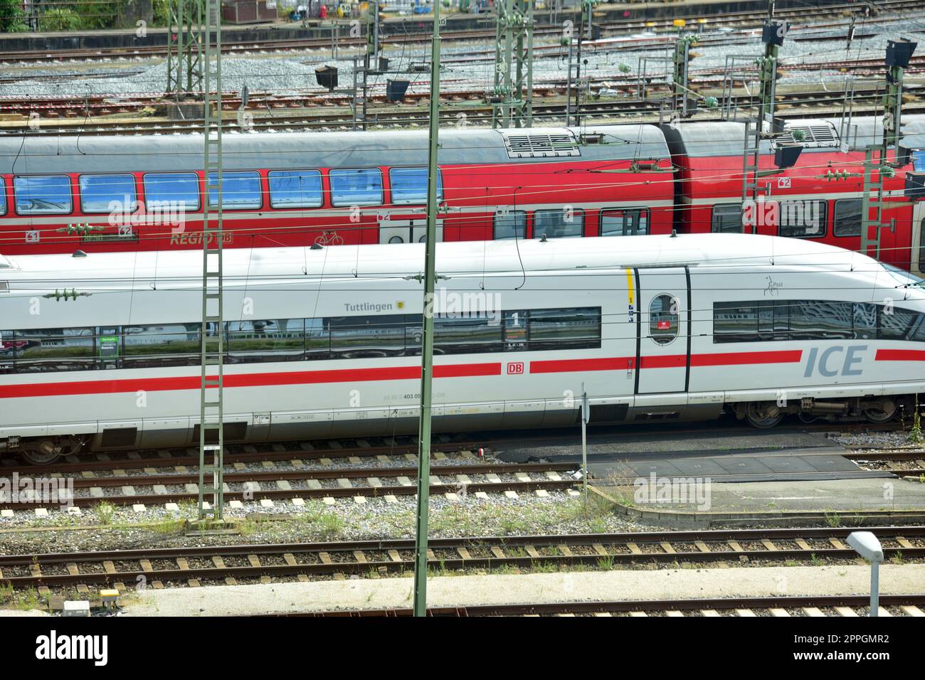 An ICE train of the Deutsche Bahn (DB Stock Photo - Alamy