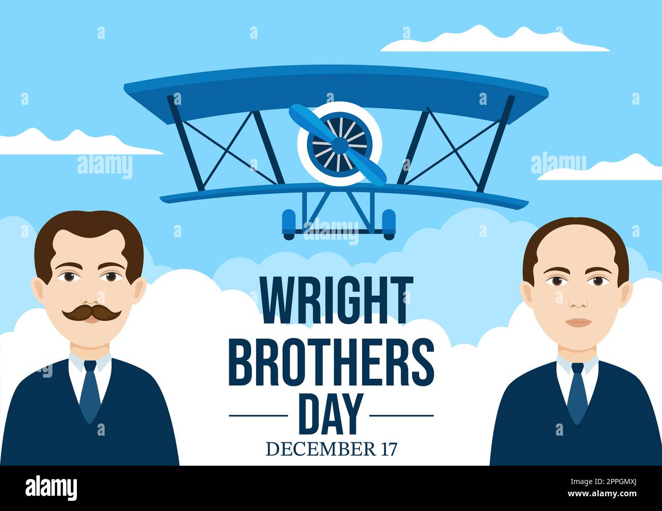 Wright Brothers Day on December 17th Template Hand Drawn Cartoon ...