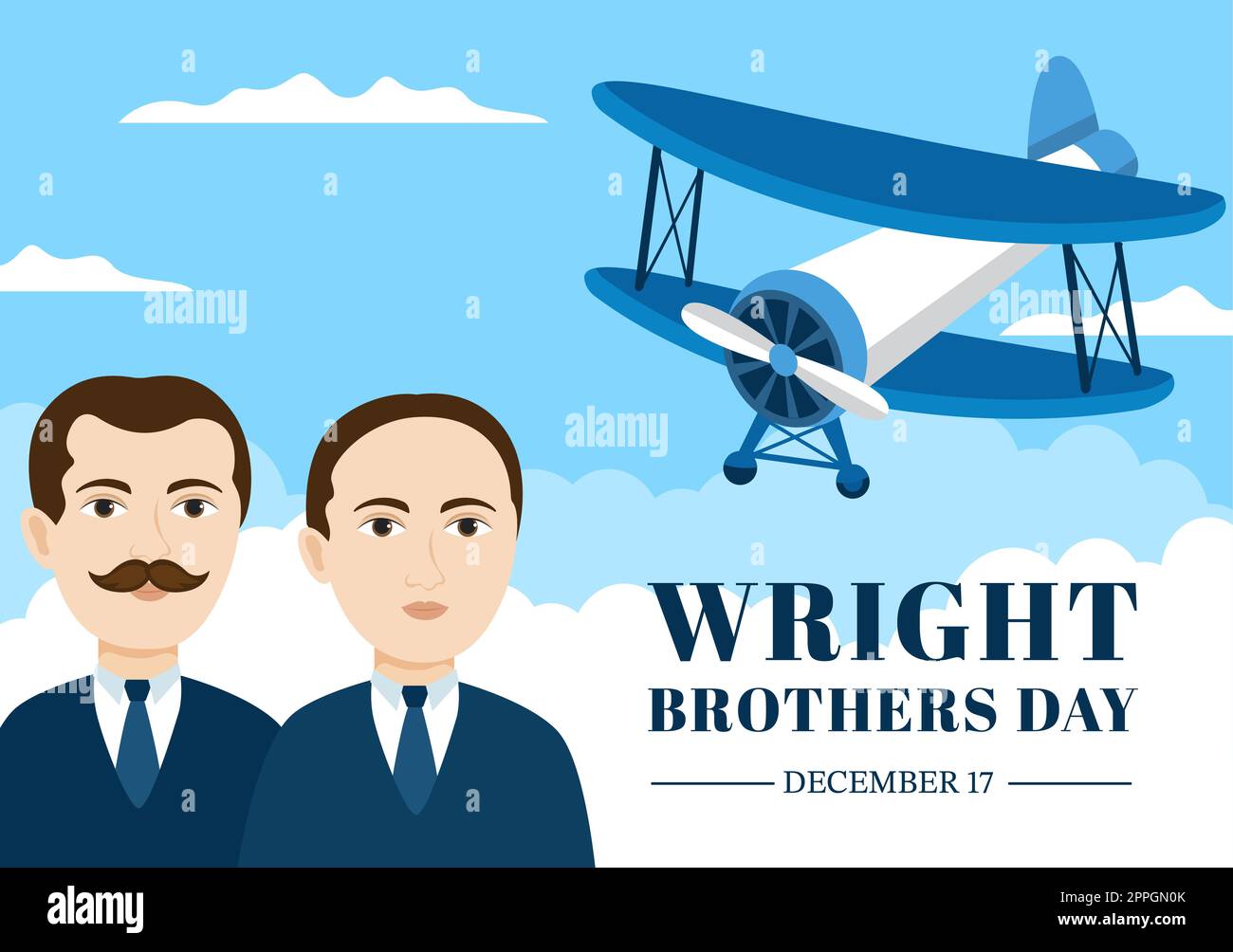 Wright Brothers Day on December 17th Template Hand Drawn Cartoon ...