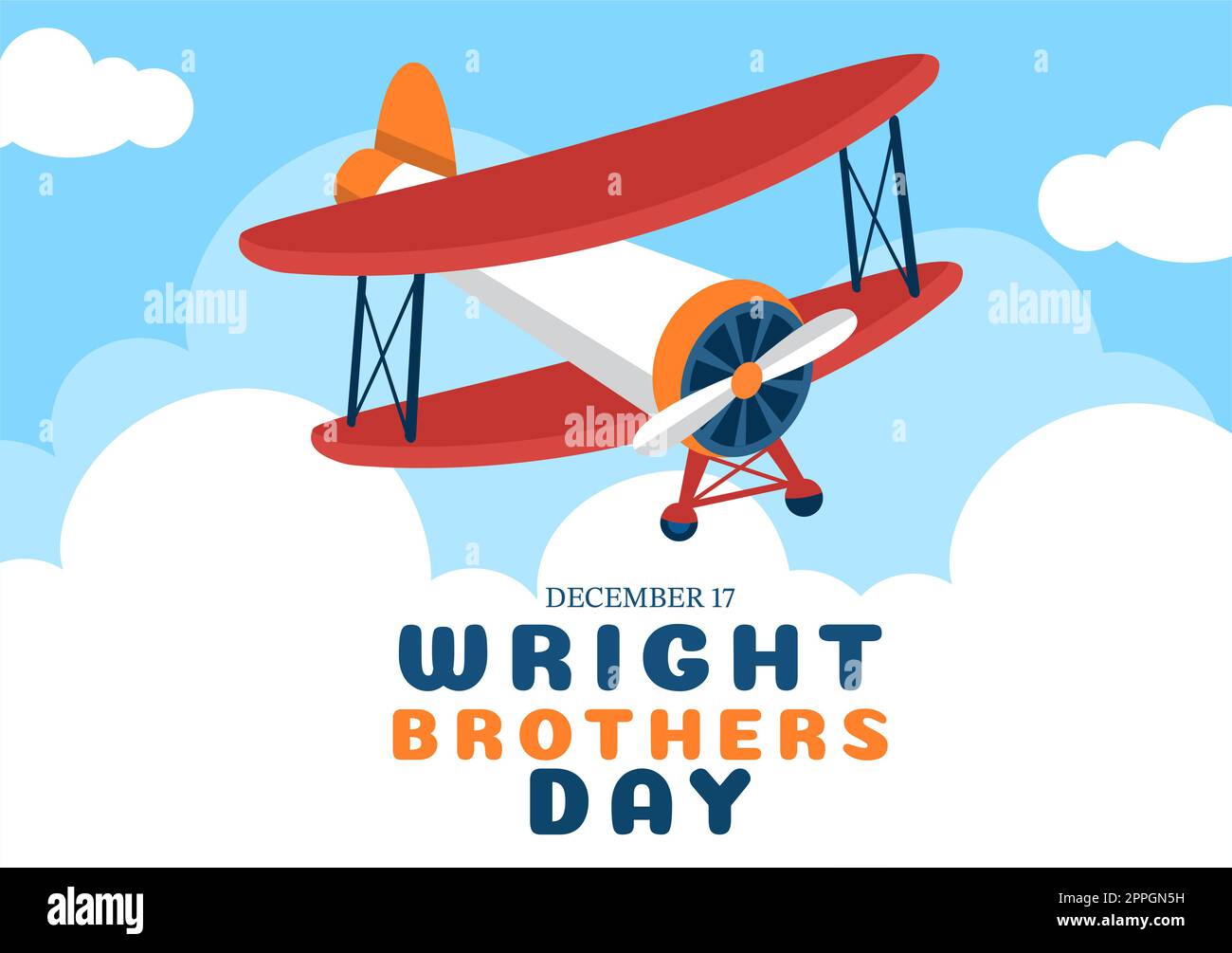 Wright Brothers Day on December 17th Template Hand Drawn Cartoon ...