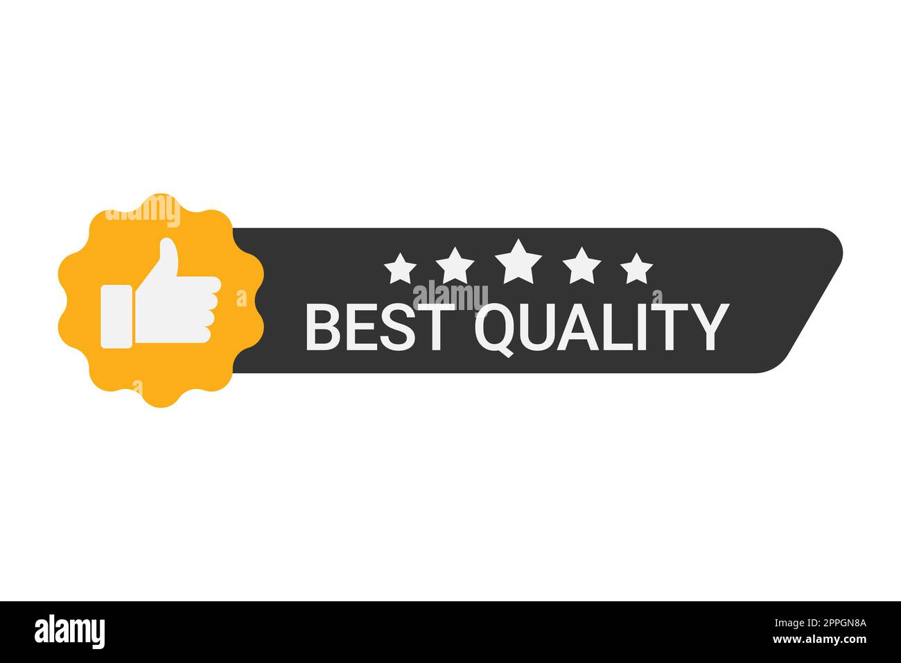 Best quality label with five stars and thumbs up Stock Vector Image ...