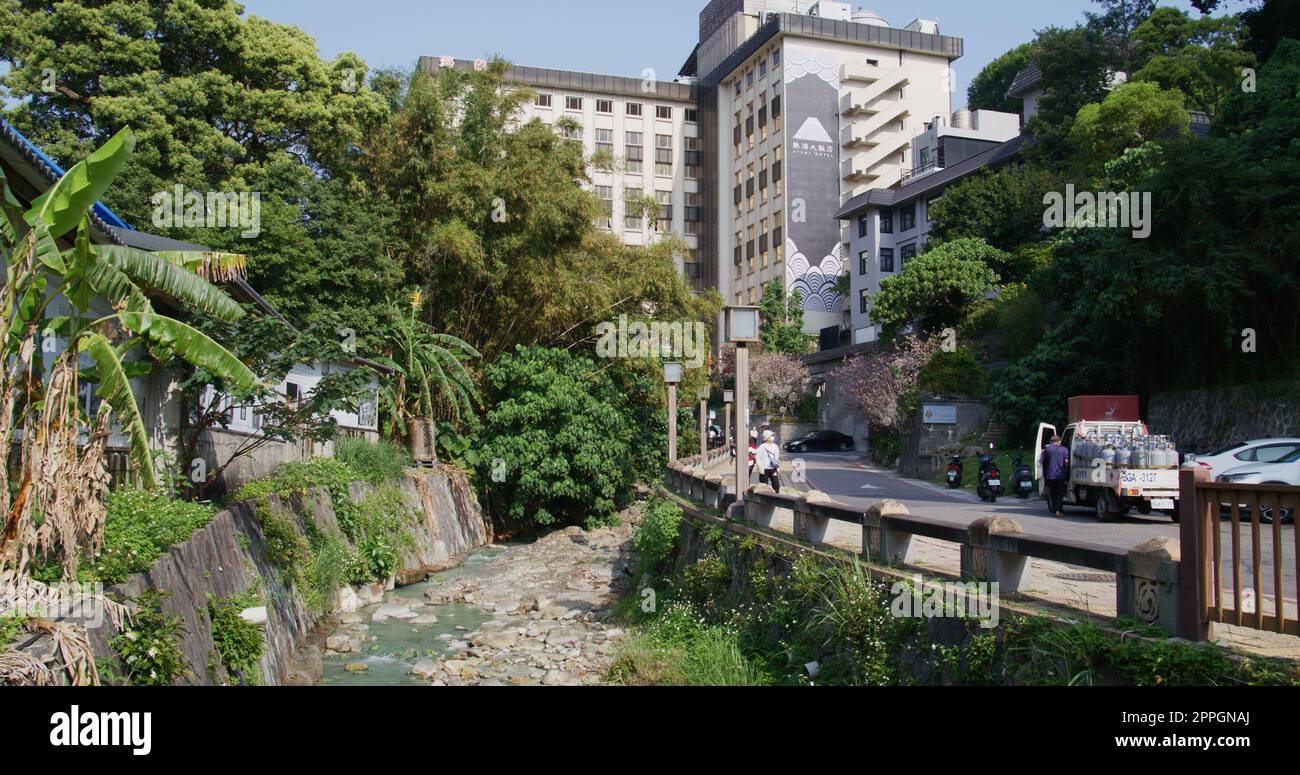 Xinbeitou, Taiwan, 23 February 2022: Xinbeitou hot spring district in ...