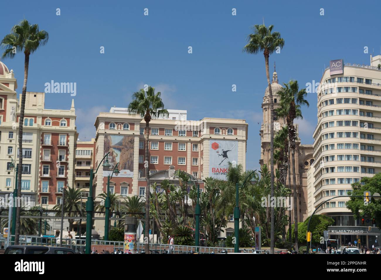 Fountain and Plaza de la Marina Stock Photo - Alamy