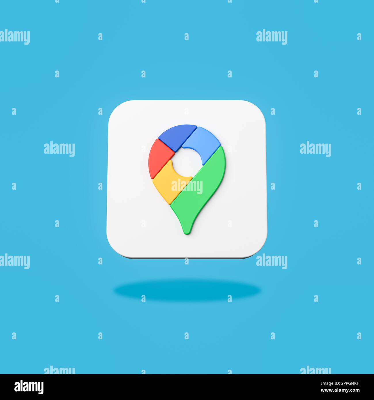 Google Maps App Logo on Flat Blue Background Stock Photo - Alamy