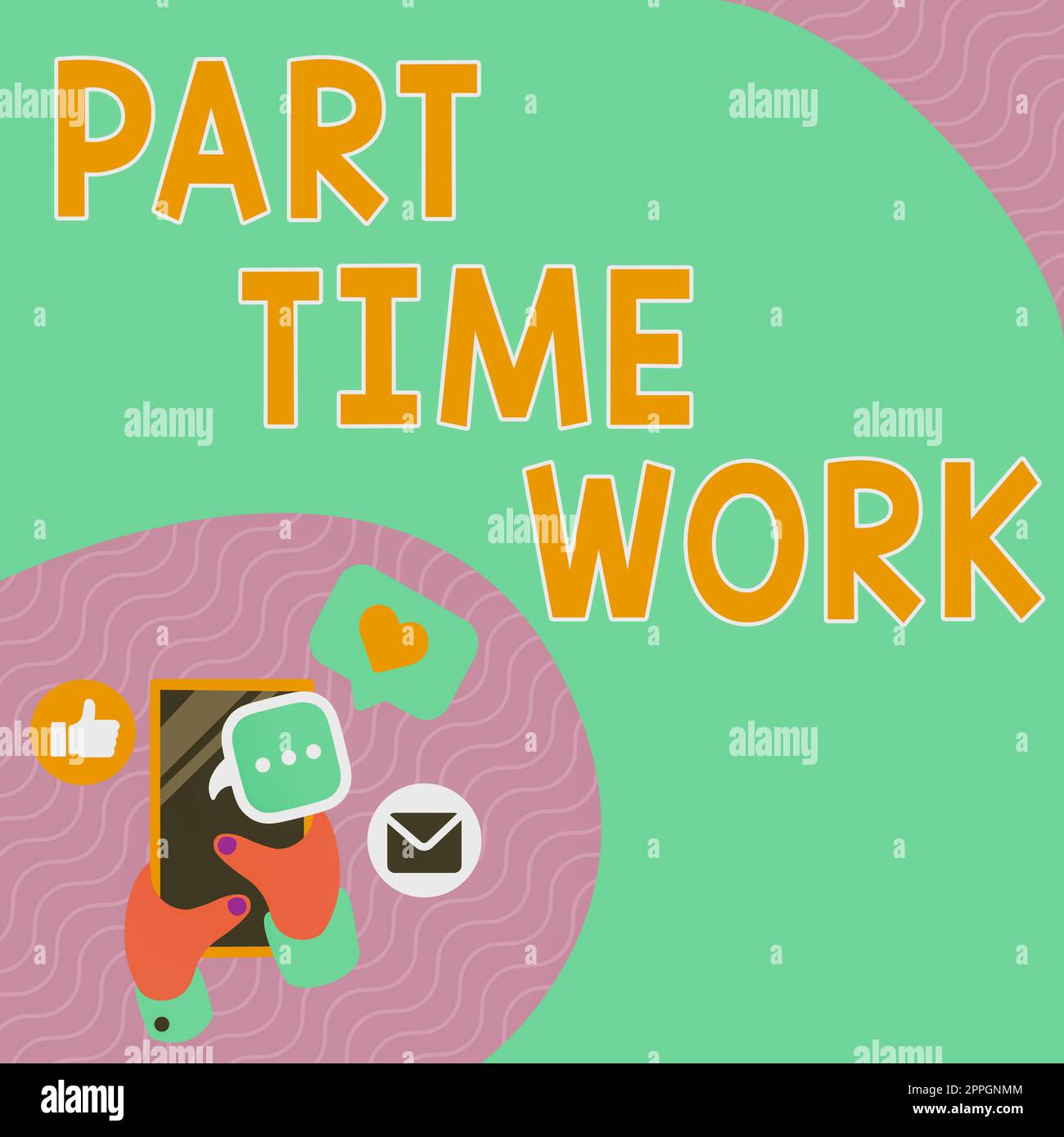 Text sign showing Part Time Work. Conceptual photo A job that is not ...