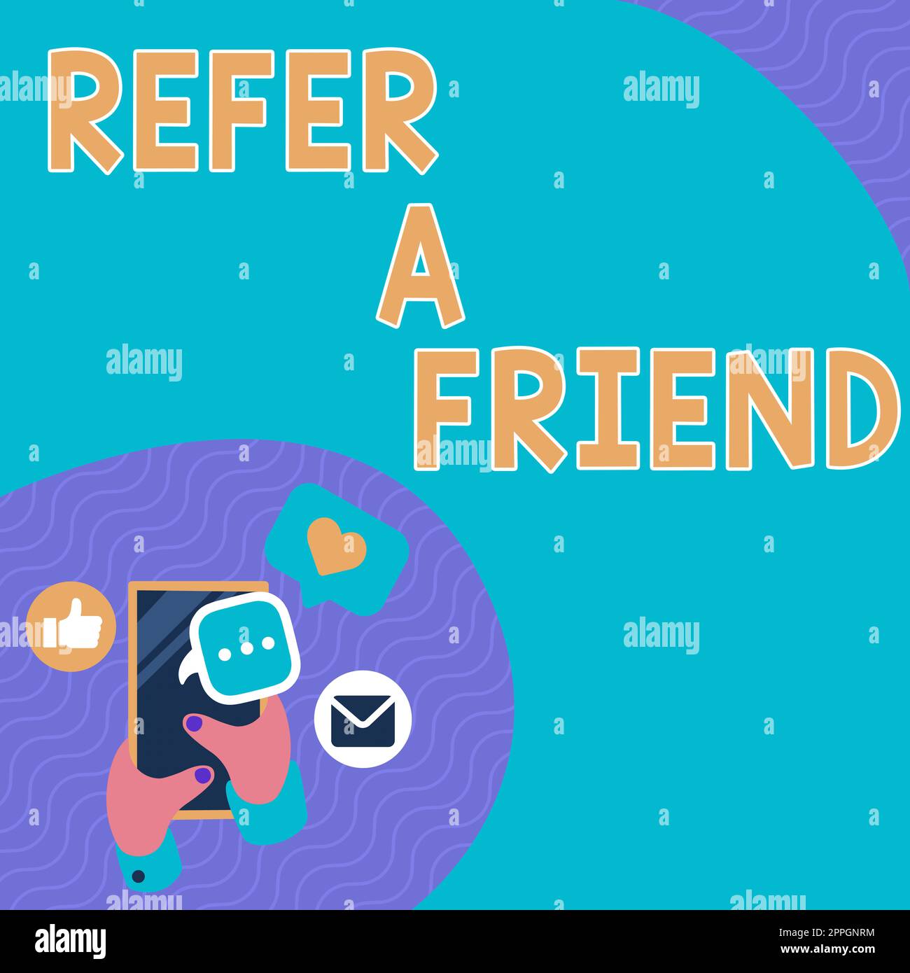 Hand writing sign Refer A Friend. Business showcase Recommendation ...