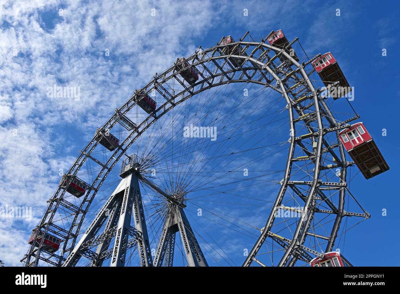 Ferris wheel in the large amusement park "Prater" in Vienna, Austria ...