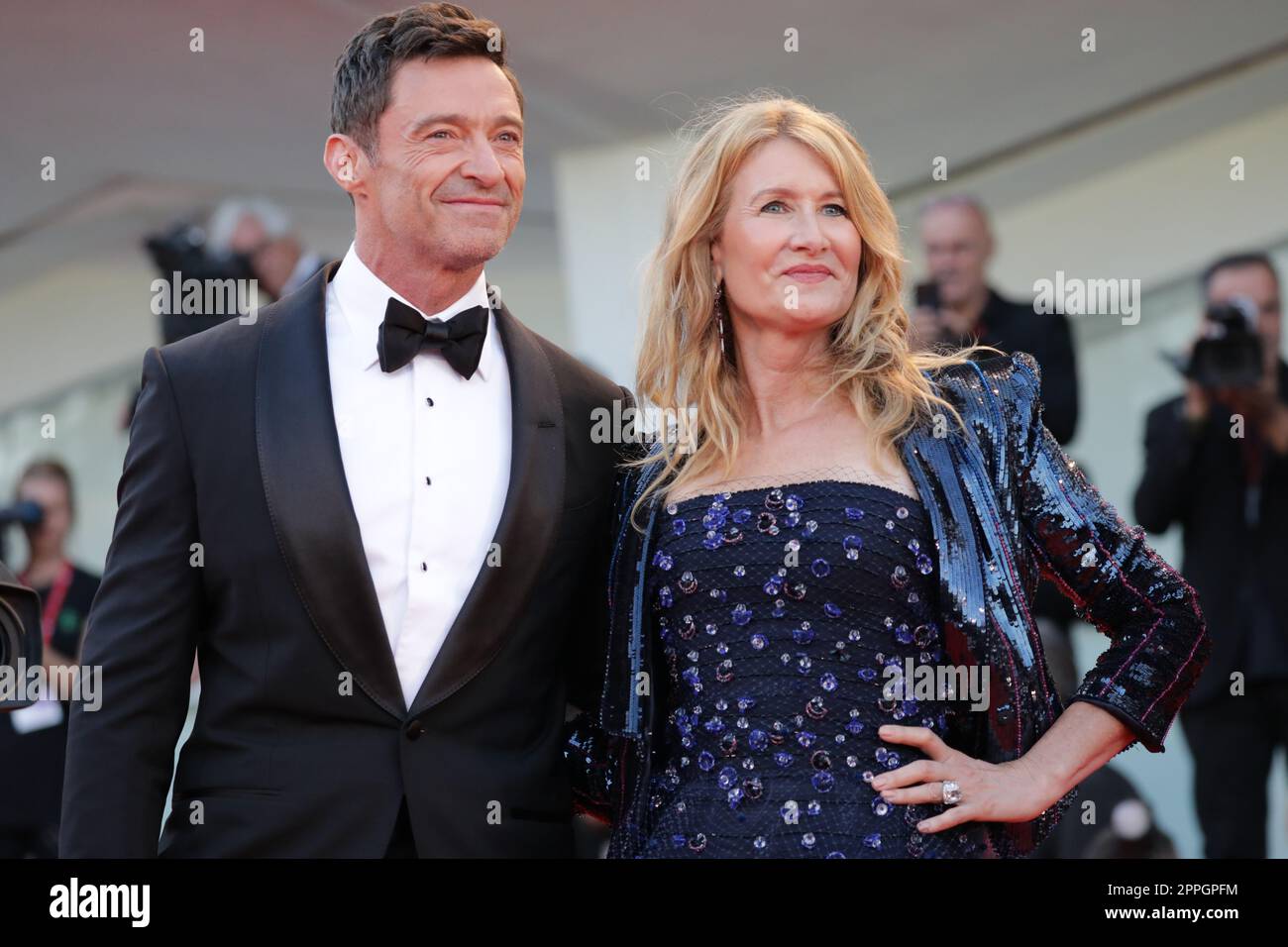Hugh Jackman And Laura Dern With The Film The Son At The Venice Film