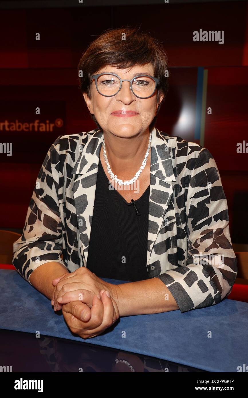 Saskia Esken SPD, Hart aber Fair, WDR Fernsehnstudio B, Koeln, 15.08. ...