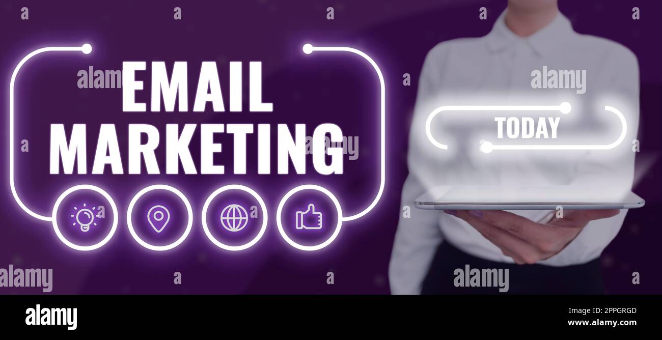 Handwriting text Email MarketingSending a commercial message to a group ...