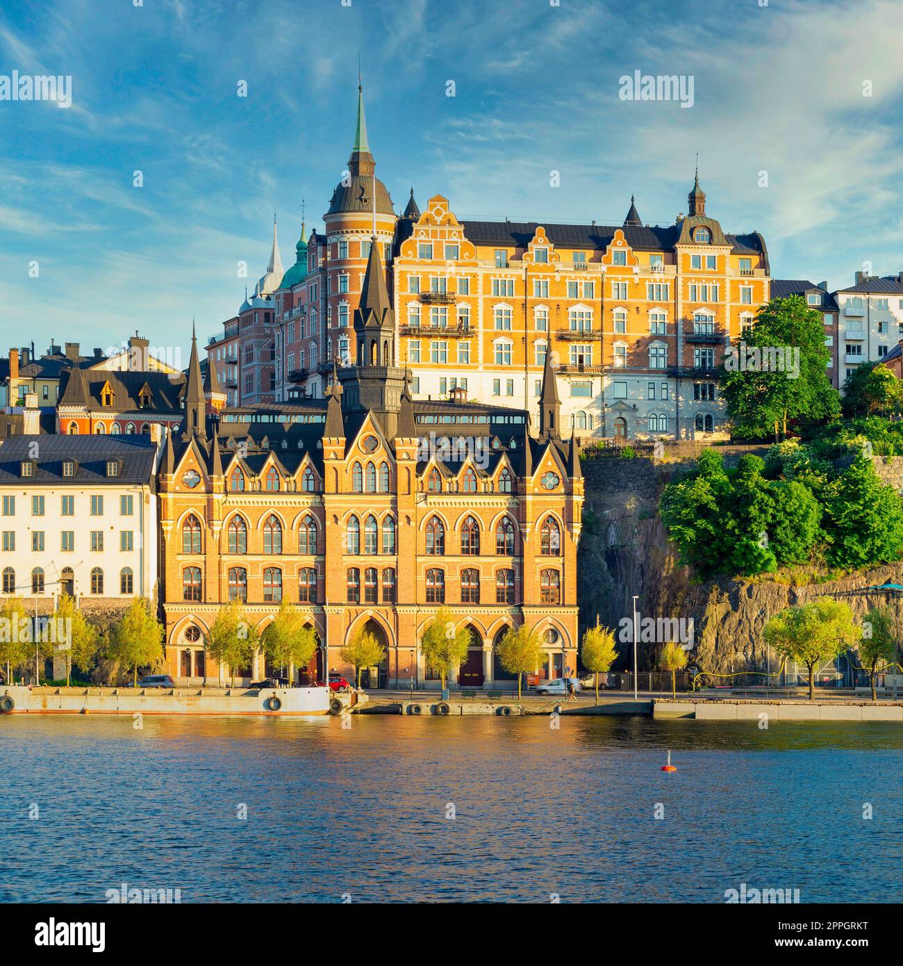 View from City Hall overlooking Riddarholmshamnen Island, Stockholm ...