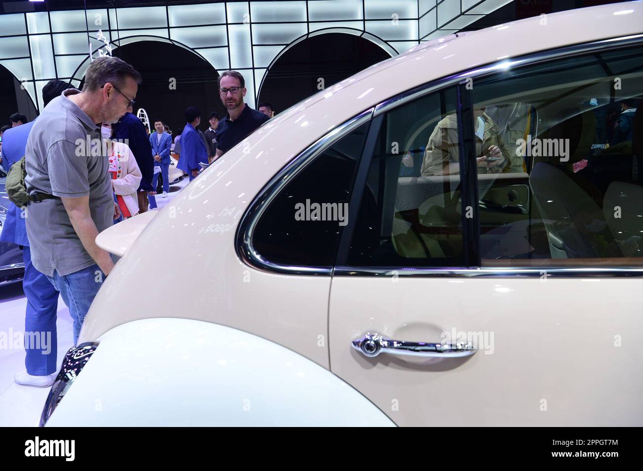 SHANGHAI, CHINA - APRIL 21, 2023 - A ballet cat car is displayed at the ...