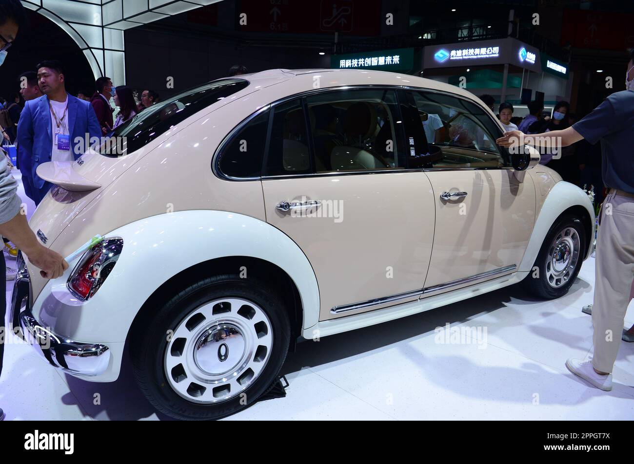 SHANGHAI, CHINA - APRIL 21, 2023 - A ballet cat car is displayed at the ...