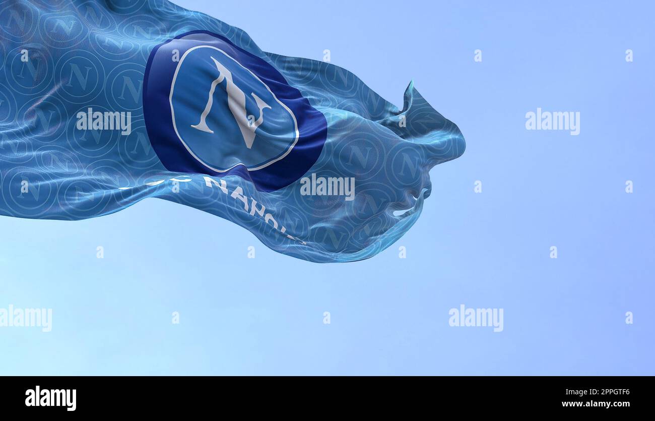 The flag of SSC Napoli waving in the wind Stock Photo - Alamy