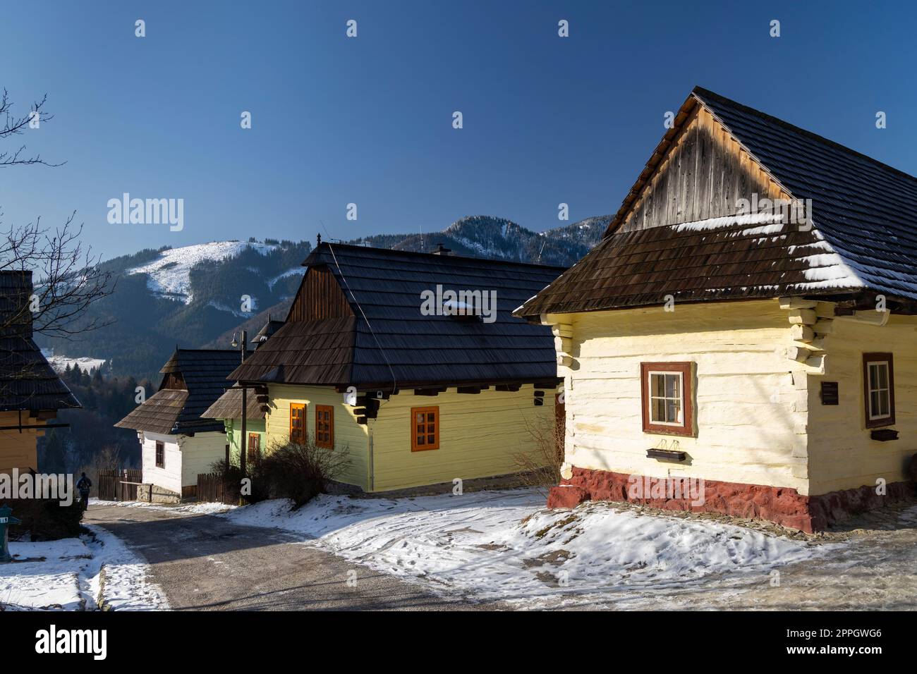 Vlkolinec village UNESCO site in Velka Fatra mountains, Slovakia Stock ...