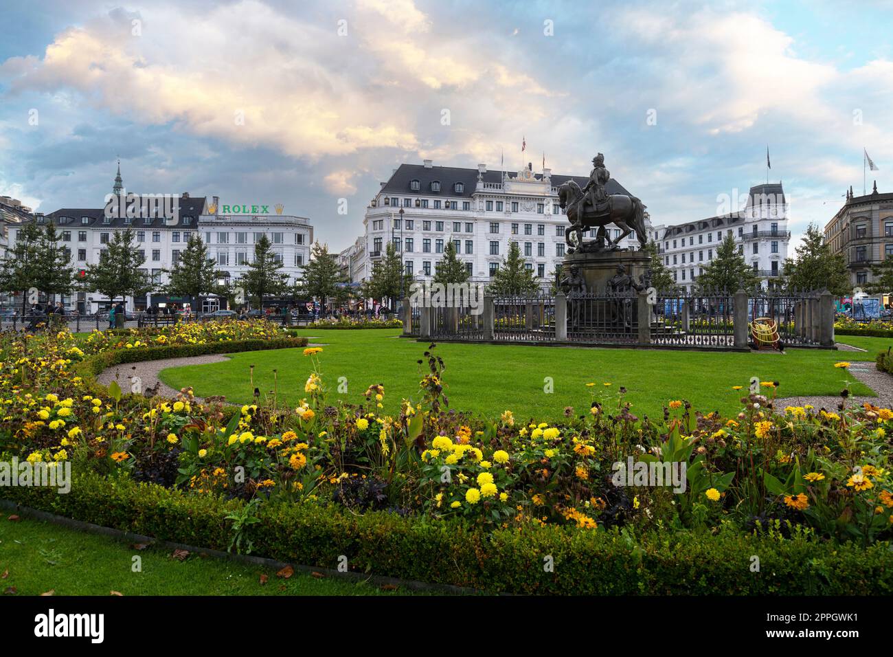 The statue of Christian V in Copenhagen, Denmark Stock Photo - Alamy
