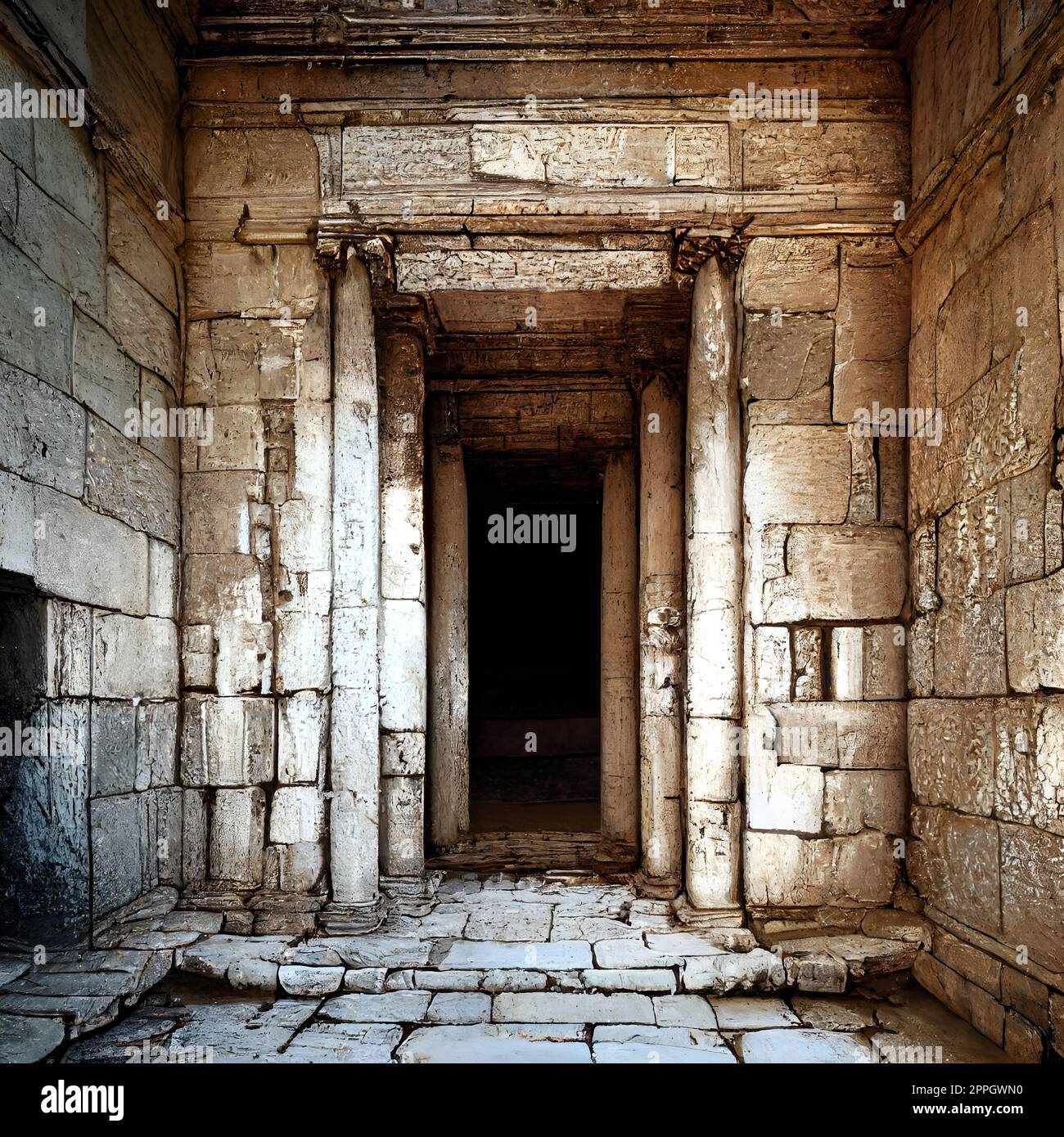 Interior of ancient ruined stone building Stock Photo - Alamy