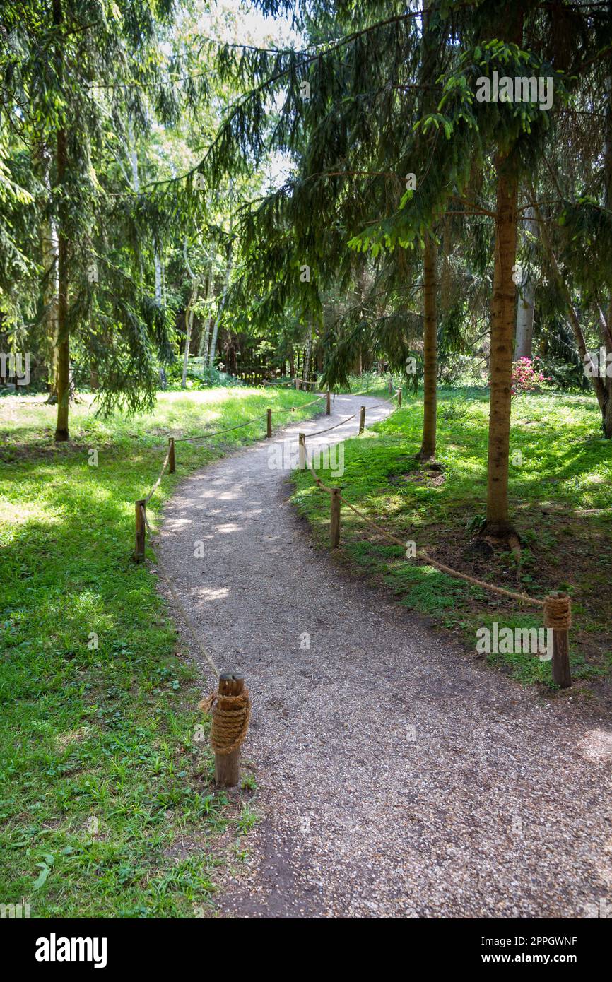 Small path in a green park Stock Photo - Alamy