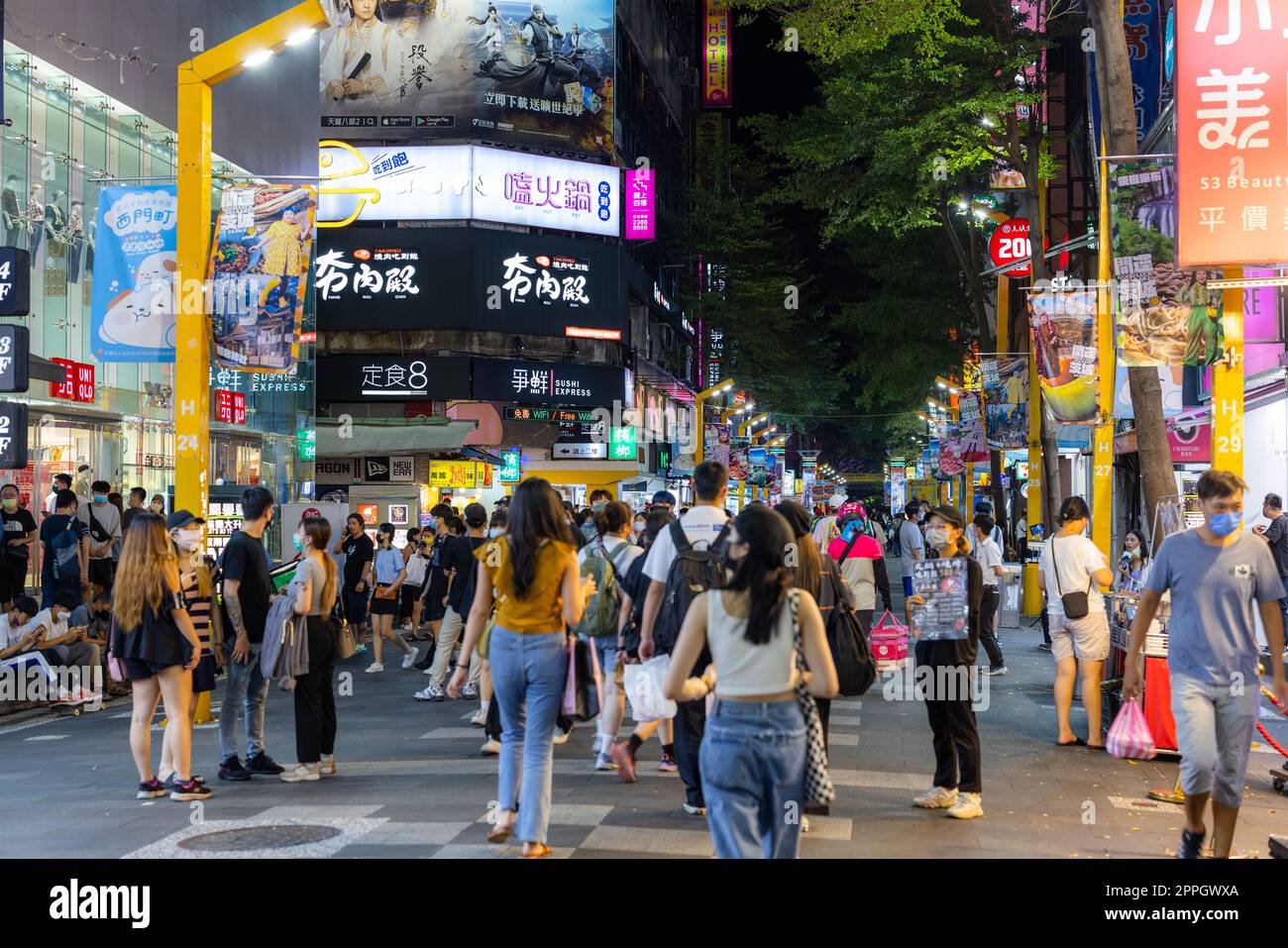 Taipei, Taiwan 22 August 2022: Ximending street in Taiwan Stock Photo ...