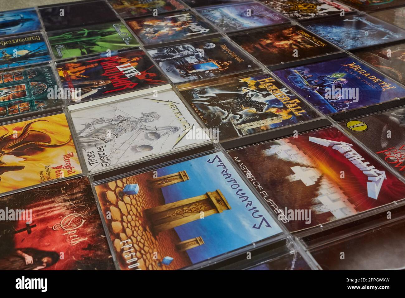 Metal CD albums Stock Photo - Alamy