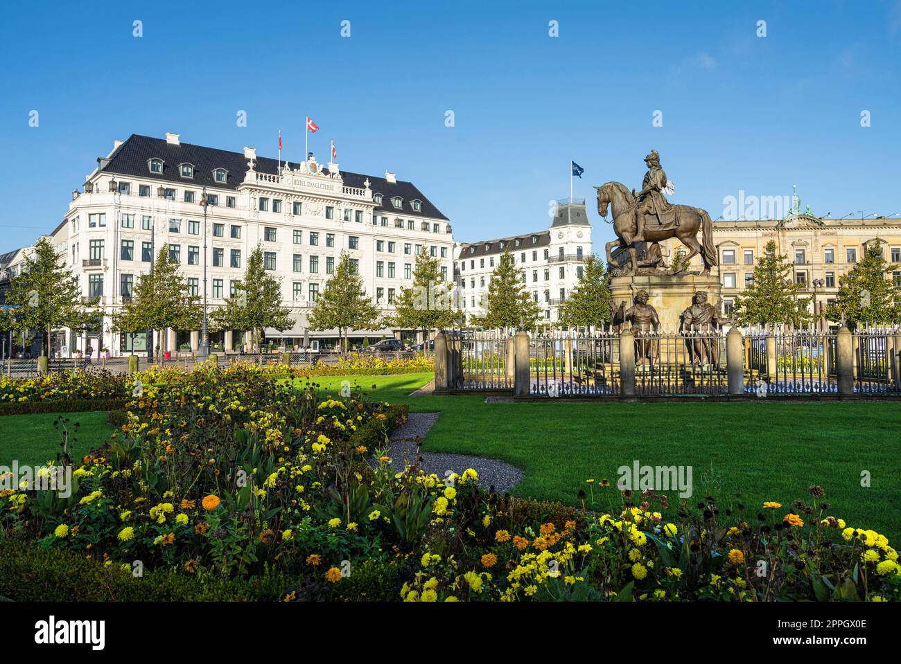 The statue of Christian V in Copenhagen, Denmark Stock Photo - Alamy
