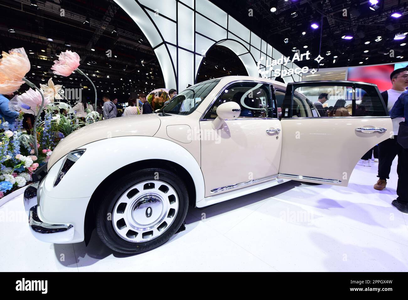 SHANGHAI, CHINA - APRIL 21, 2023 - A ballet cat car is displayed at the ...