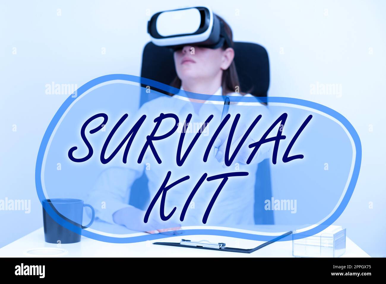 Conceptual caption Survival Kit. Business approach Emergency Equipment ...