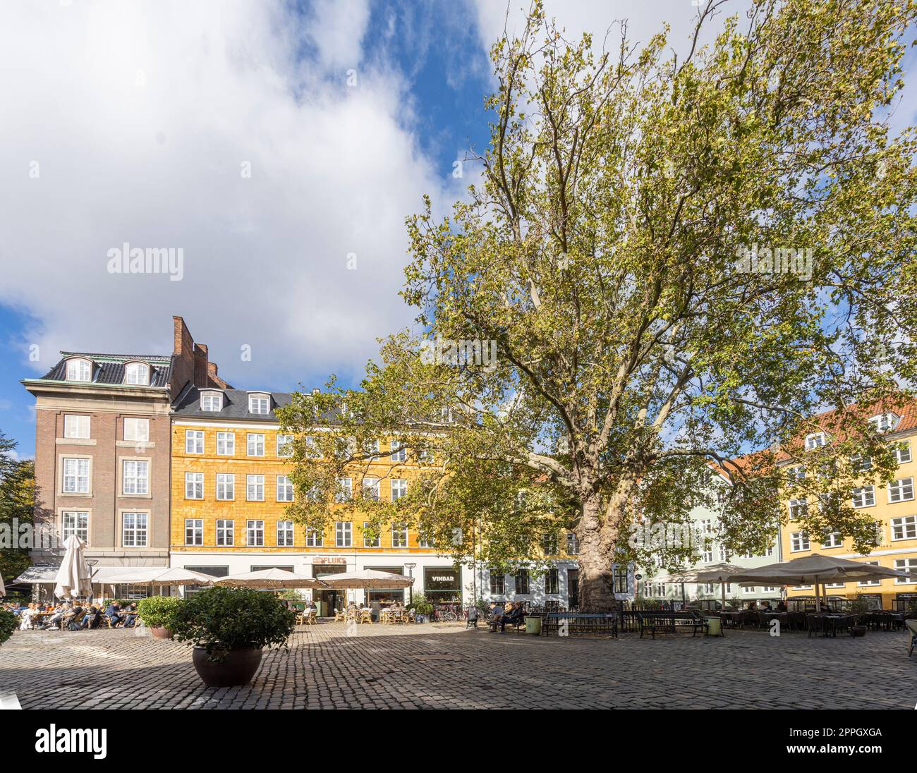 Old square in Copenhagen, Denmark Stock Photo - Alamy
