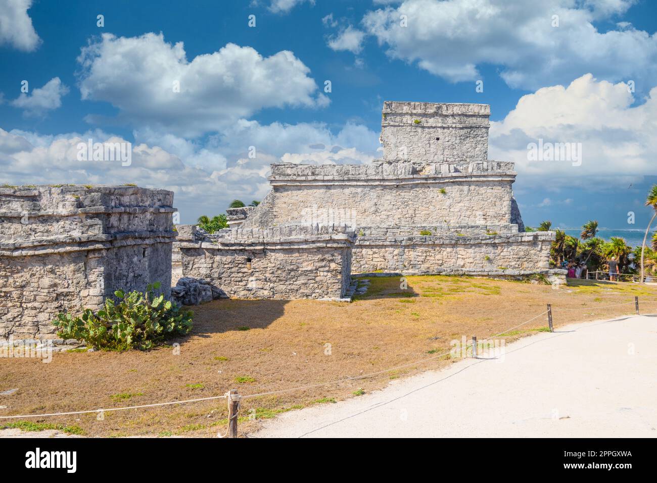 The castle, Mayan Ruins in Tulum, Riviera Maya, Yucatan, Caribbean Sea ...