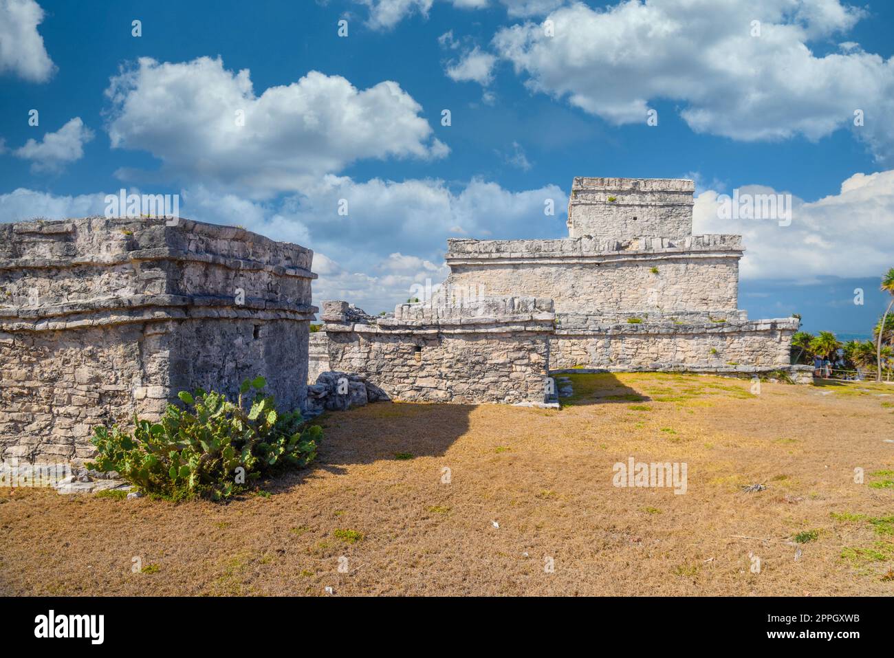 The castle, Mayan Ruins in Tulum, Riviera Maya, Yucatan, Caribbean Sea ...