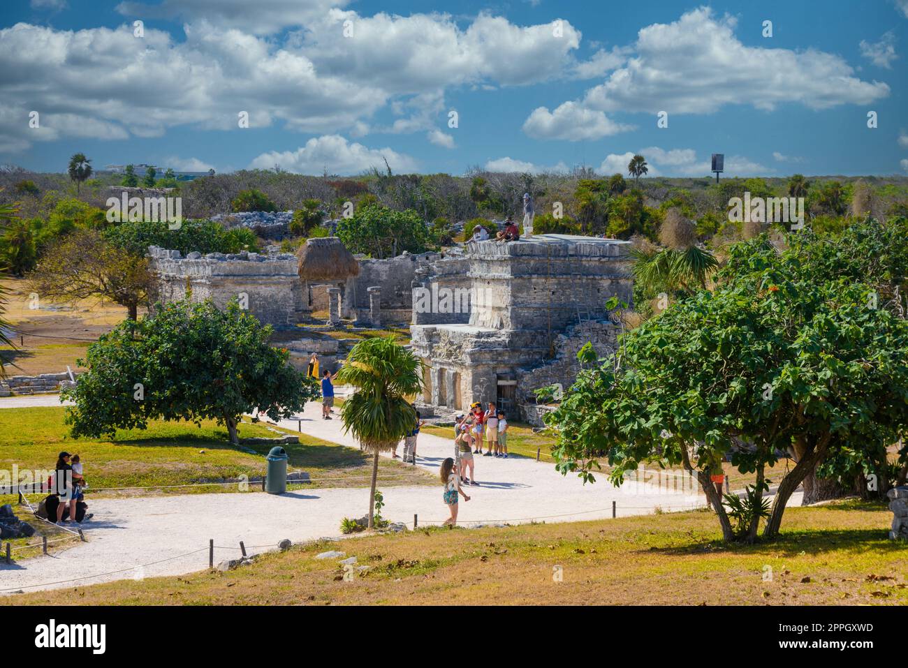 TULUM, MEXICO - APR 2022: Great palace, Mayan Ruins in Tulum, Riviera ...