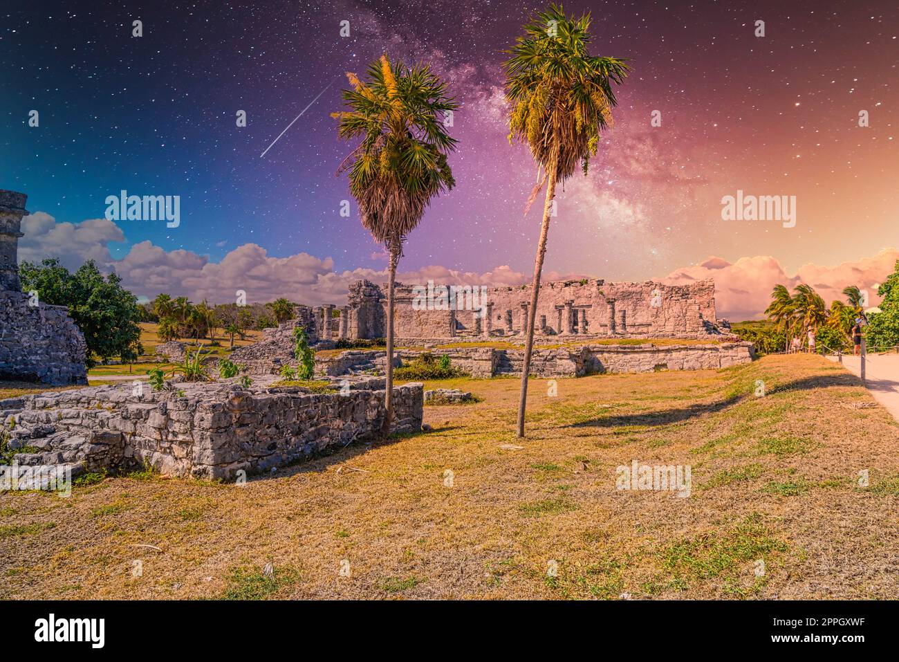 Great palace, Mayan Ruins in Tulum, Riviera Maya, Yucatan, Caribbean ...