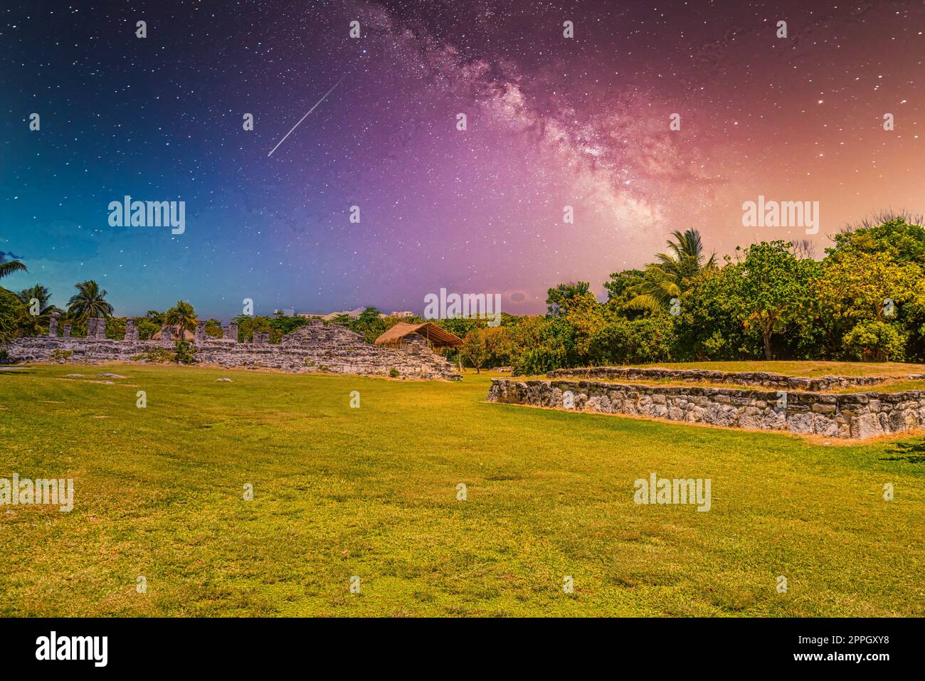 Ancient ruins of Maya in El Rey Archaeological Zone near Cancun ...