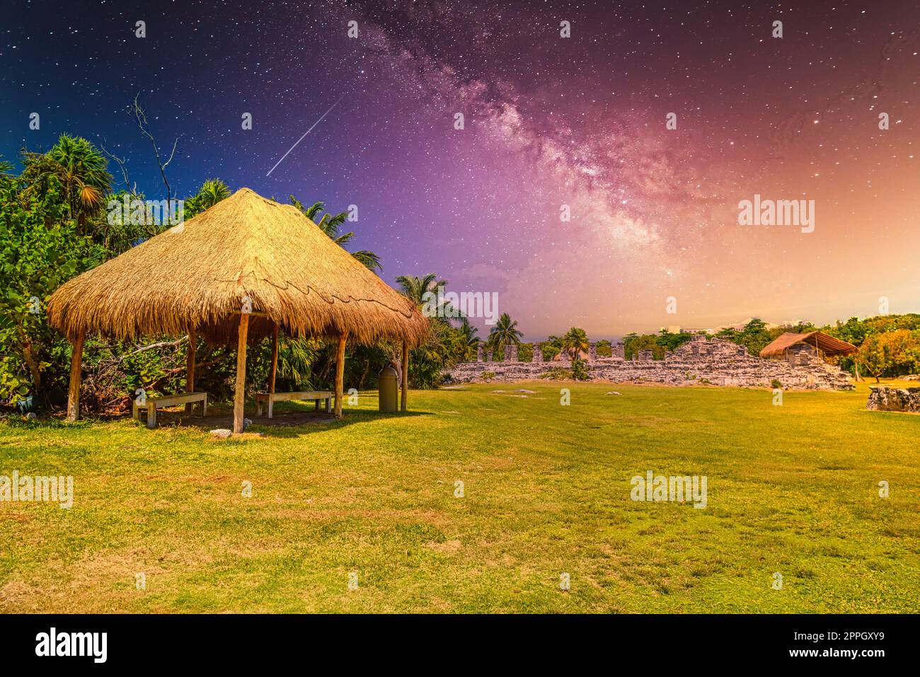 Ancient ruins of Maya in El Rey Archaeological Zone near Cancun ...