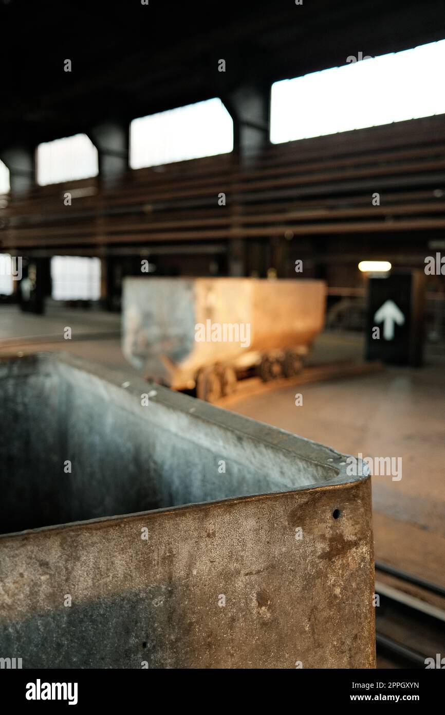 Details of a coal lorry in the sunset, Mine, Ruhr area, Germany Stock ...