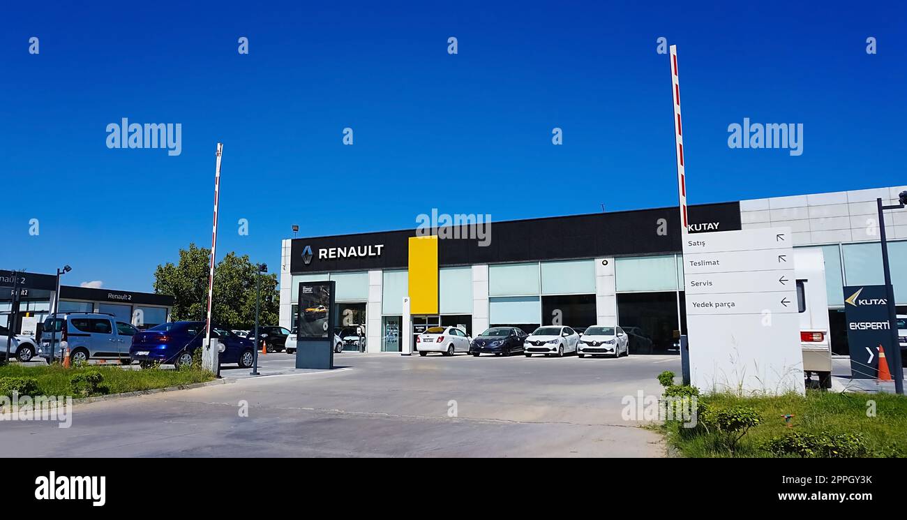 Antalya, Turkey - September 17, 2022: Showroom of Renault. Showroom and ...