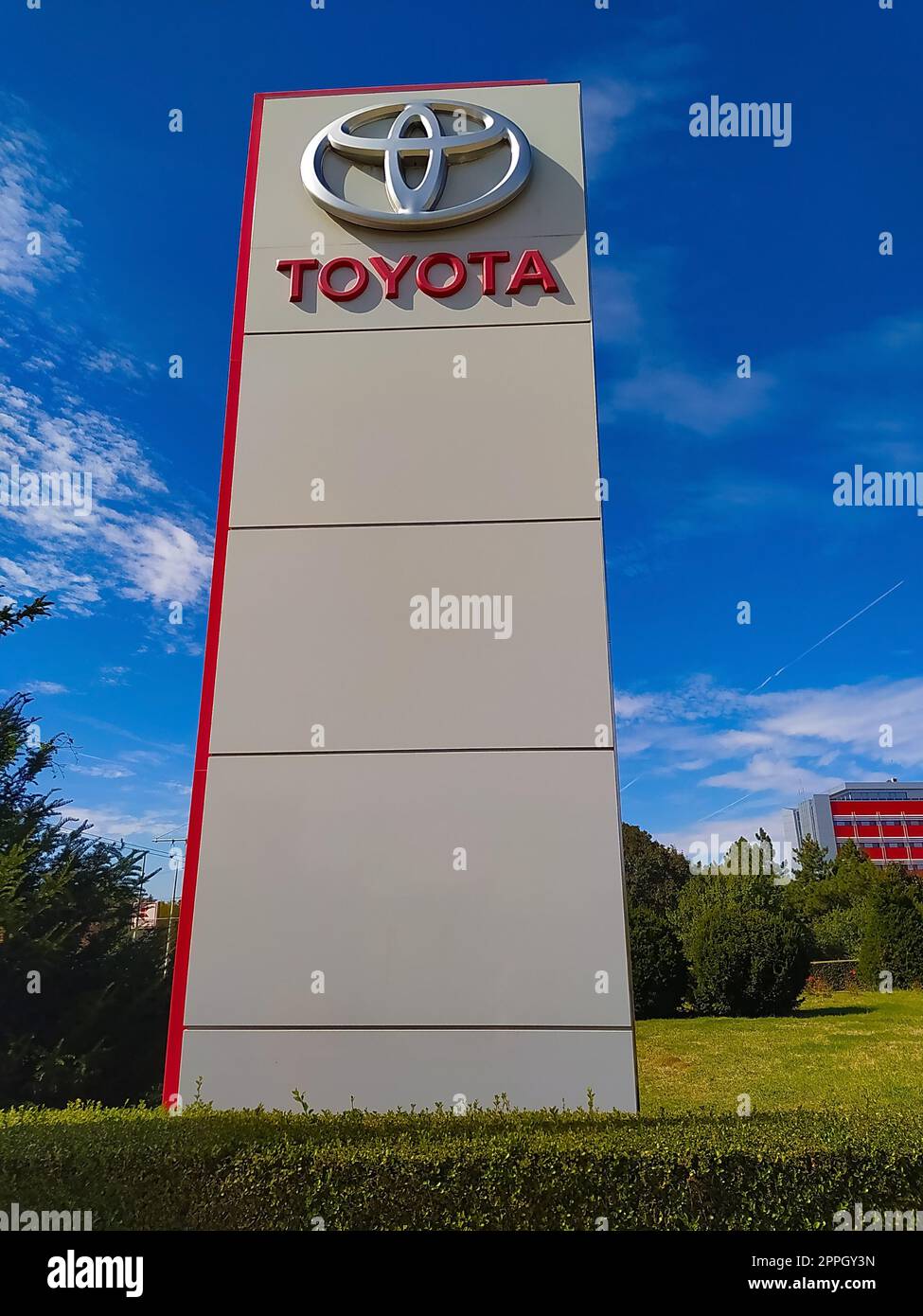Ruse, Bulgaria - September 25, 2022: View of the facade of a Toyota car ...