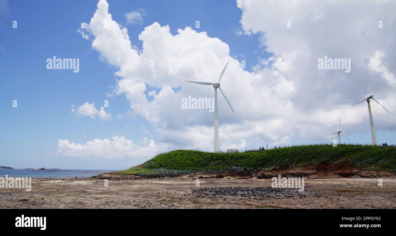 Wind turbine at the sea beach Stock Photo - Alamy