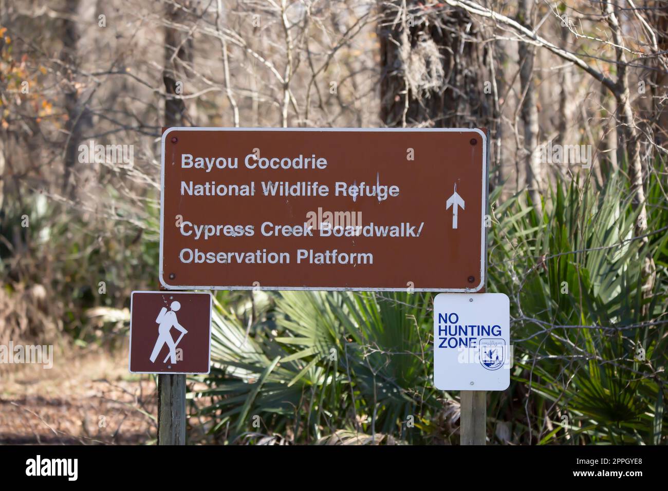 Bayou Cocodrie National Wildlife Refuge Sign Stock Photo - Alamy