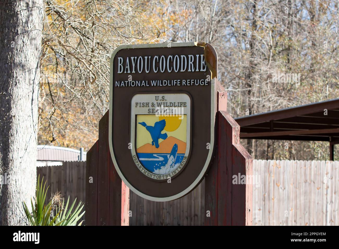 Bayou Cocodrie National Wildlife Refuge Entry Sign Stock Photo - Alamy