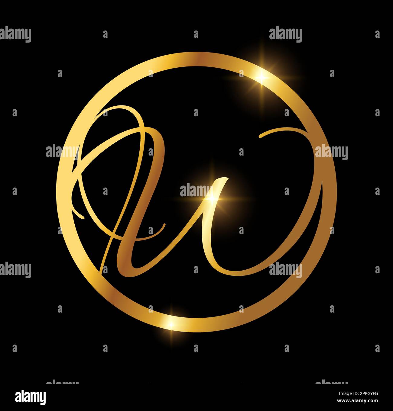 Golden monogram hi-res stock photography and images - Alamy