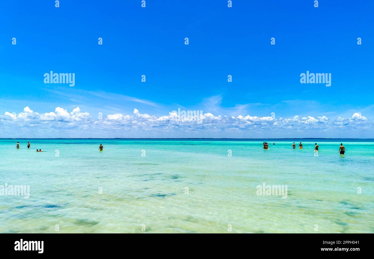 Beautiful Holbox island beach Punta Coco lagoon turquoise water Mexico ...